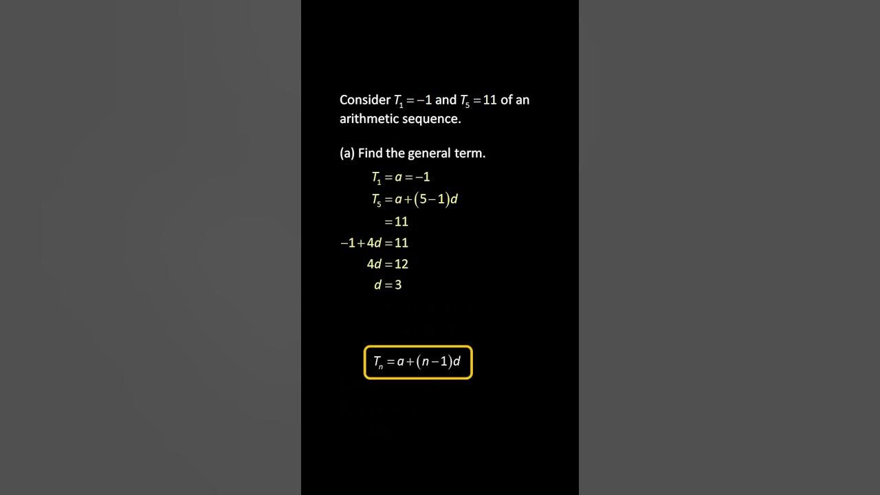 💯 How to Find the General Term of an Arithmetic Sequence - YouTube