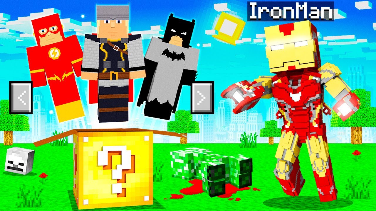 Opening SUPERHERO LUCKY BLOCKS to get GOD HEROES in Minecraft! - YouTube
