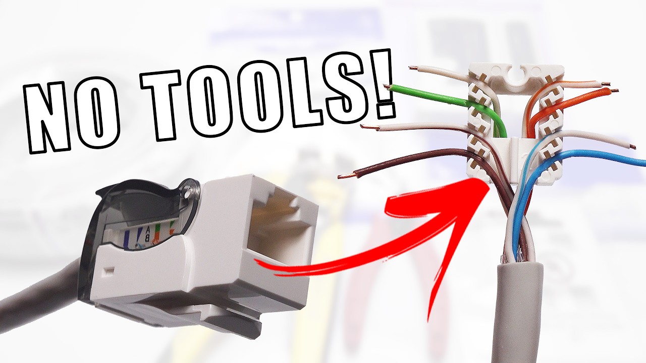 How to Wire Up Keystone Jacks WITHOUT special tools!! (Toolless RJ45 Wall Jack for CAT6 Ethernet ...
