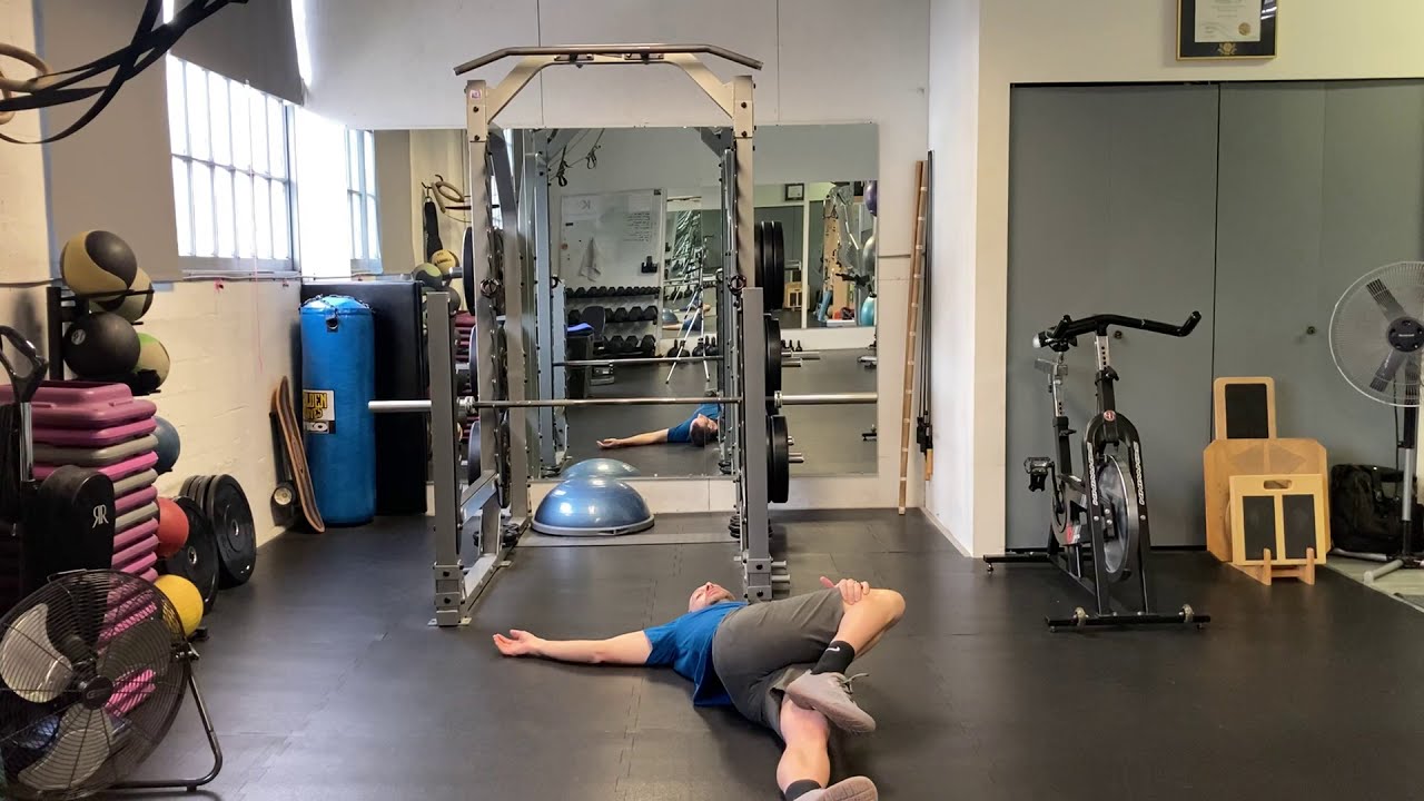 Stretch - Supine Cross Over Glute - YouTube