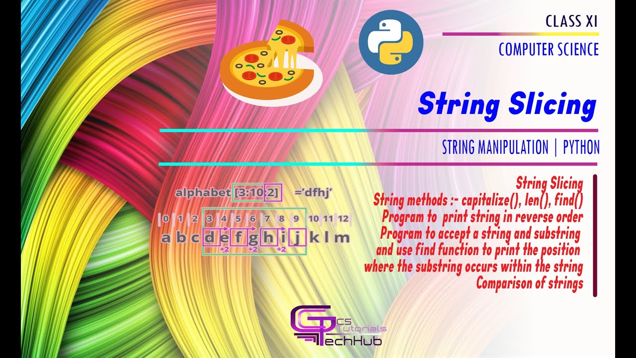 CLASS XI | STRING SLICING AND METHODS | STRING MANIPULATION | CS - YouTube