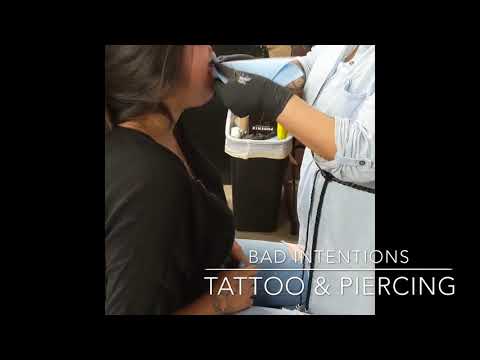 Freehand Tongue Piercing ( Up Close )
