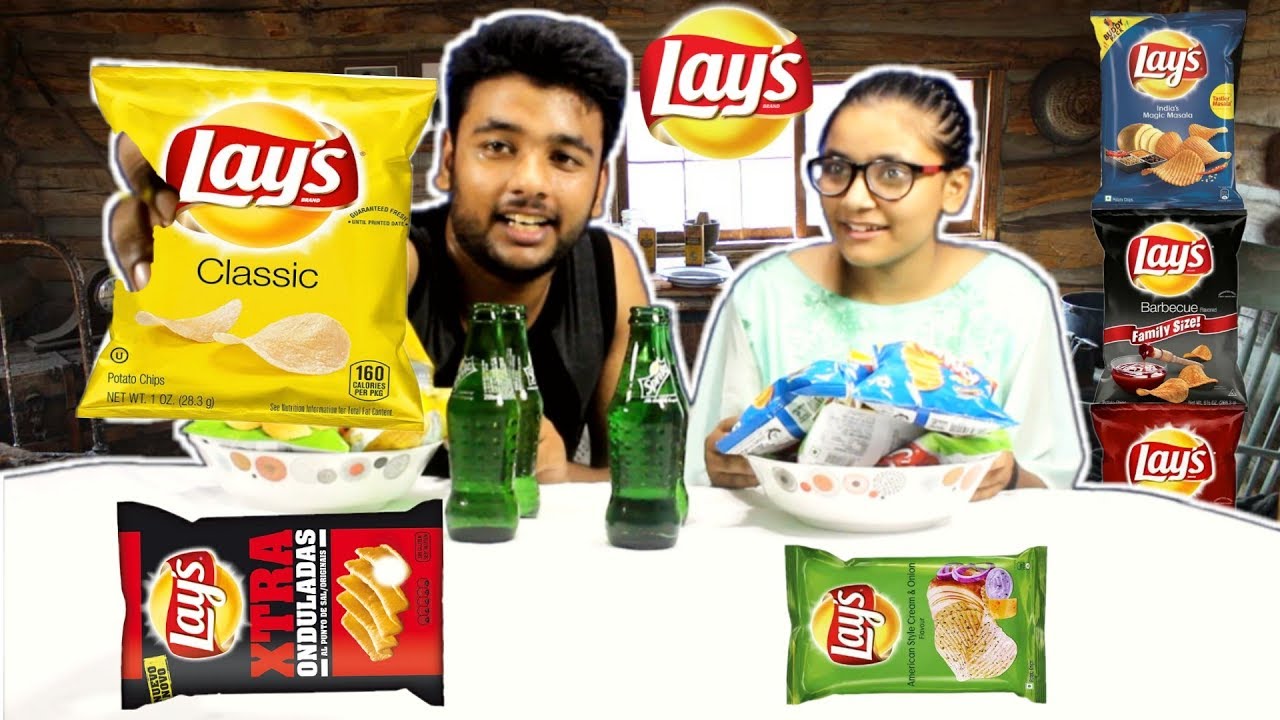 Lays Chips & Sprite Competition | Potato Wafers Challenge Sis vs Bro ...
