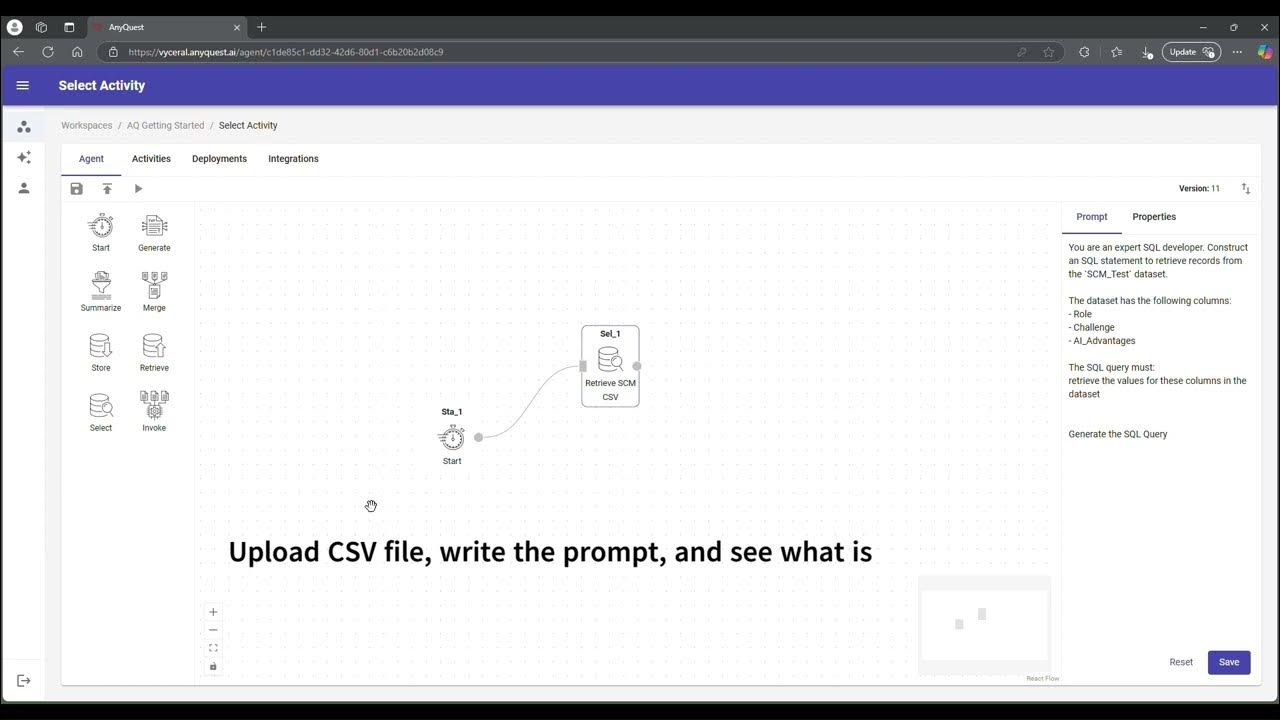 AnyQuest Select Activity Tutorial: Easy CSV Data Management with SQL (No Coding!) - YouTube