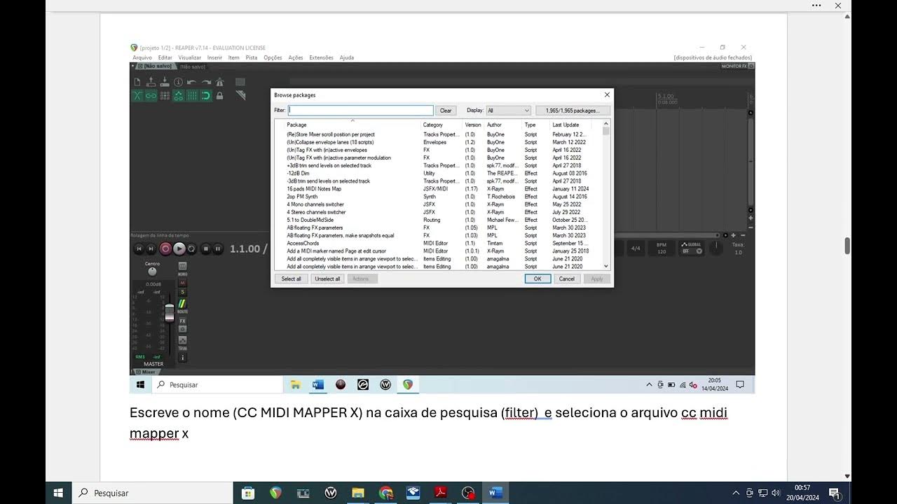 Instalando o JS: MIDI CC Mapper X , no Reaper (passo a passo) - YouTube