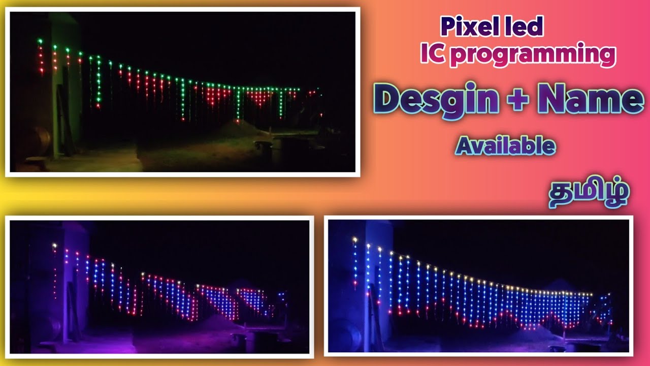 Pixel led Thoranam design plus name programming for IC data /Hero electro /தமிழ் - YouTube