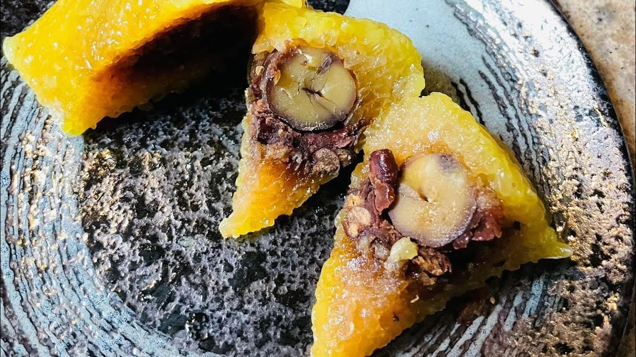 Alkaline Dumplings with Red Bean & Chestnut (Simple Easy version) 豆沙栗子鹼 ...