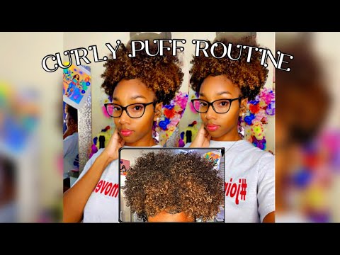 hair tutorial ~ curly puff routine - YouTube
