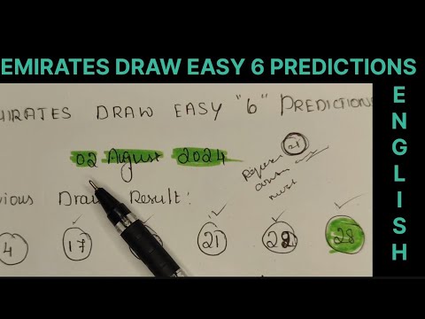 Emirates draw easy 6 prediction in English |02-08-2024 ED most powerful ...