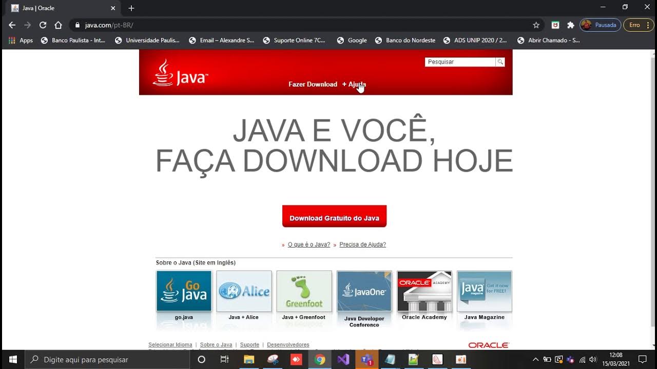 Erro - Instalador Java 2023 - YouTube