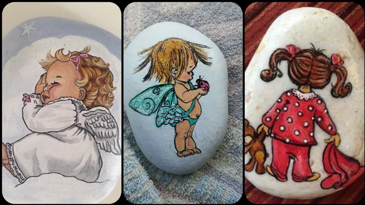 Cute Pebbles painting craft || Pebbles stone painting for kids - YouTube