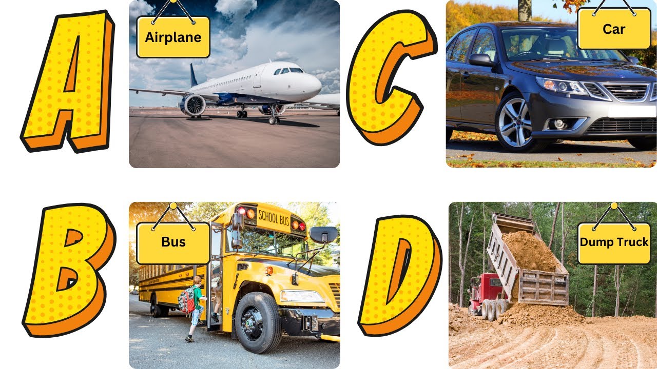 🚗 Vehicle Phonics Song (2 Words for Each Letter!)🚓 | A to Z Transport ...