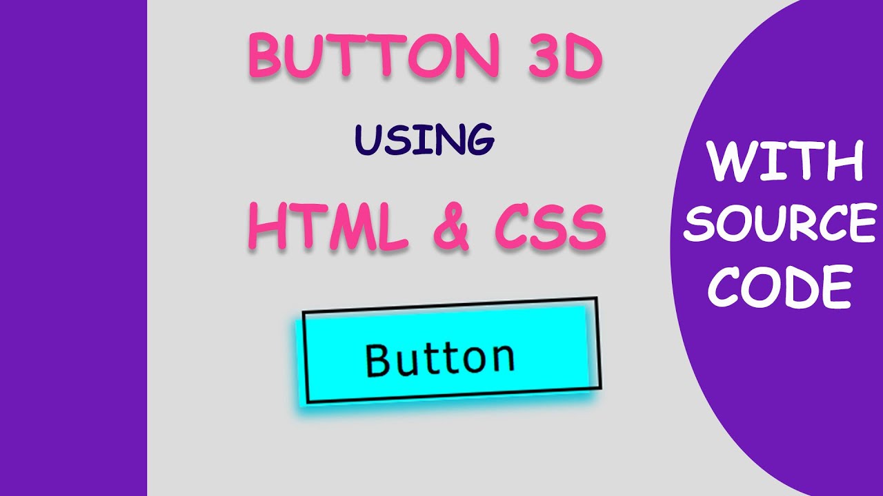 Css Button 3d Using Html And Css Youtube 0516