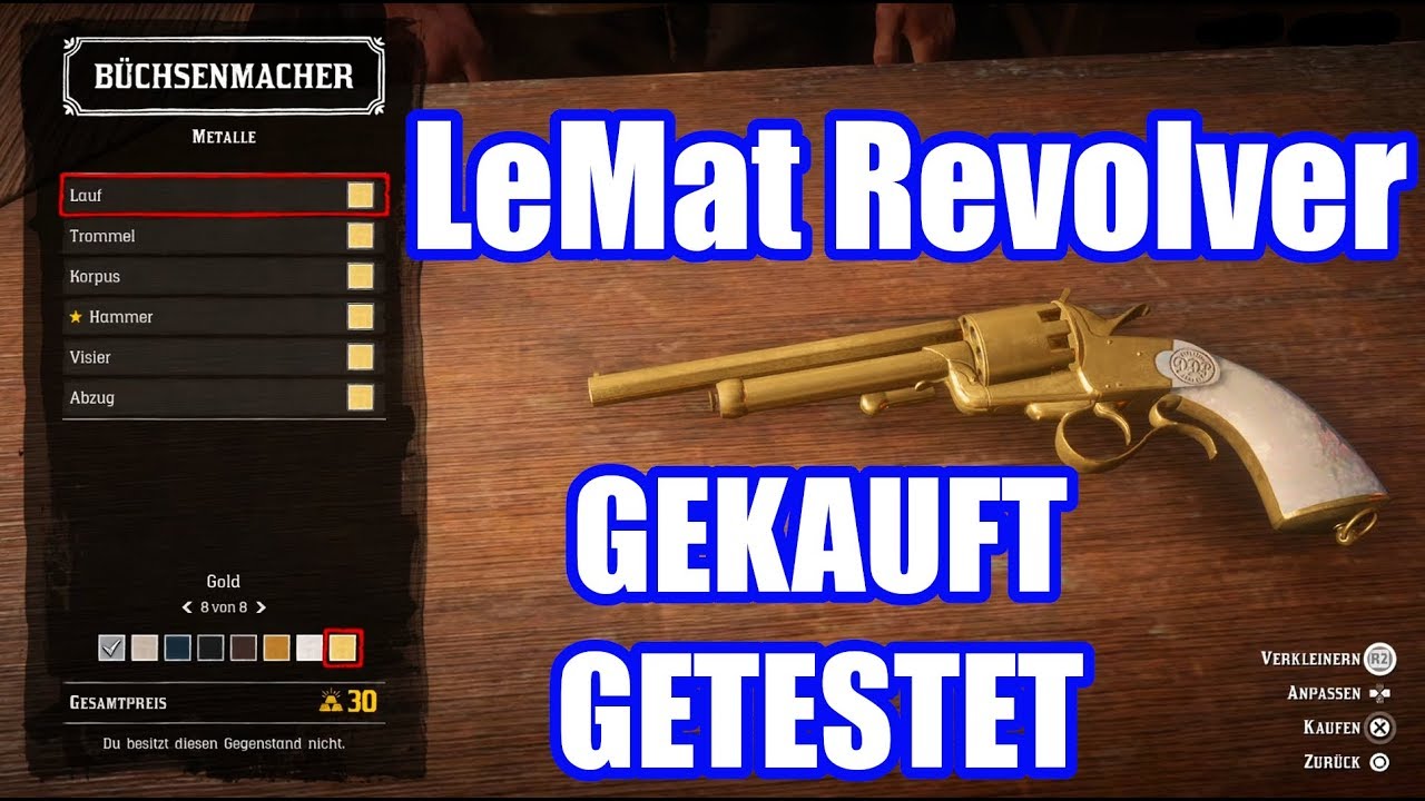 Der LeMat Revolver Red Dead Redemption 2 Deutsch / German - YouTube