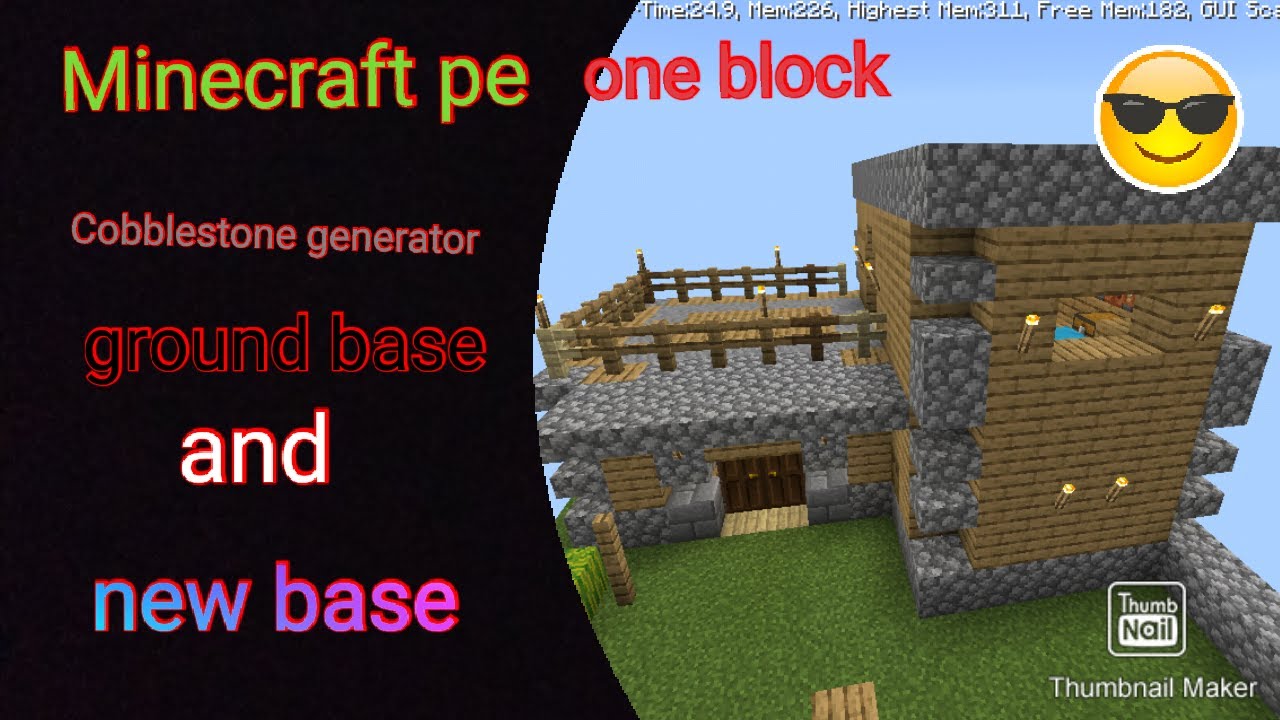 Again in Minecraft pe one block new base and very much chests(#3) - YouTube