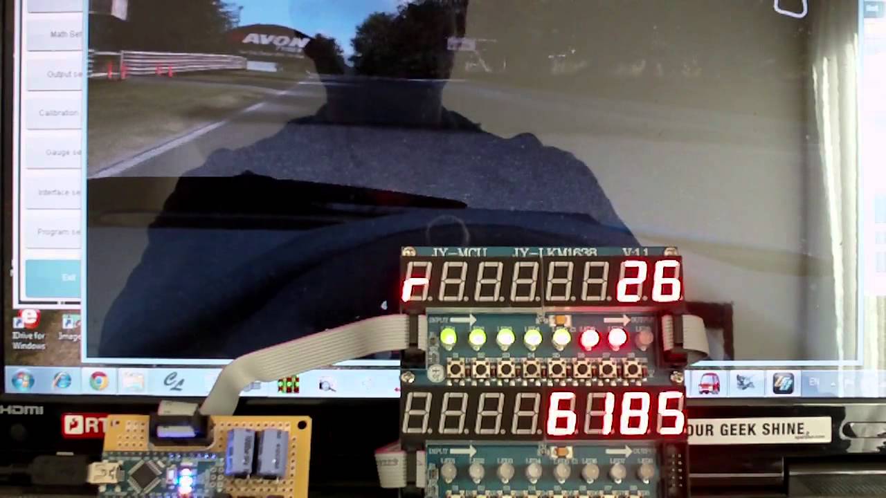 Improved Digital Dashboard with 2xTM1638 displays on LFS (X-sim) - YouTube