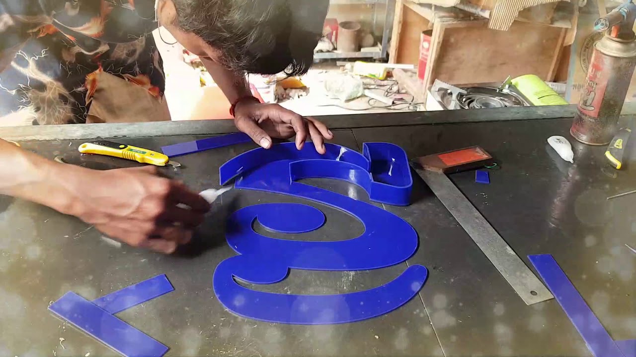 How to 3D Acrylic font mode for banner text. របៀបពតអក្សរ 3D ...