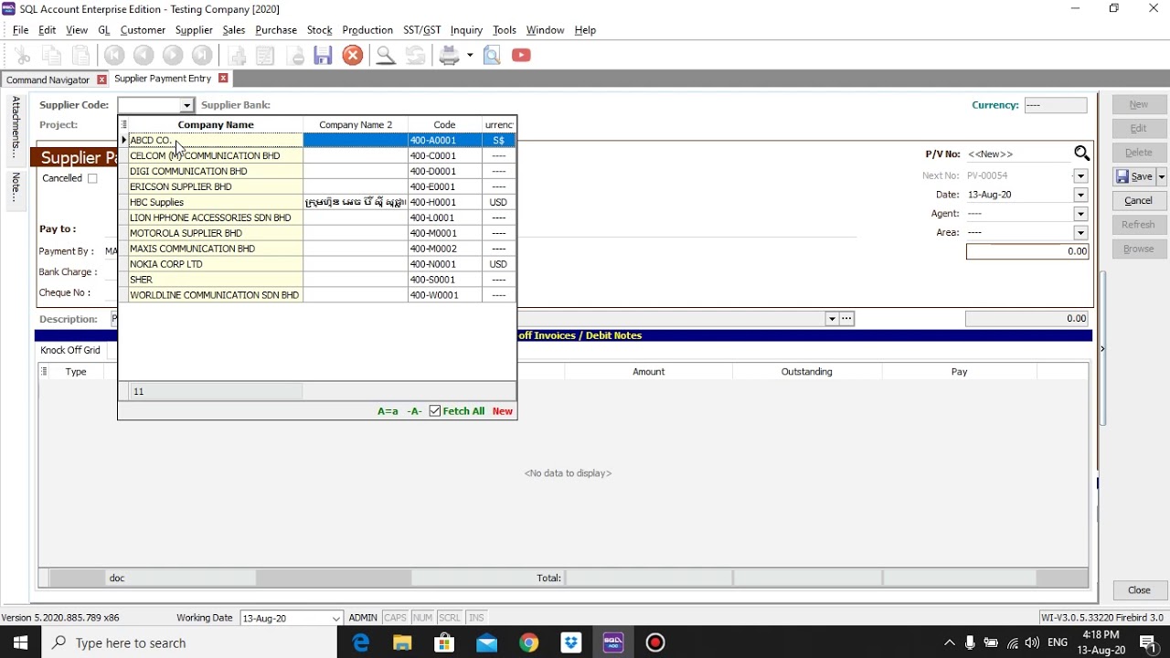 19. Supplier Payment - កម្មវិធីគណនី SQL Accounting Software by CLOSO ...