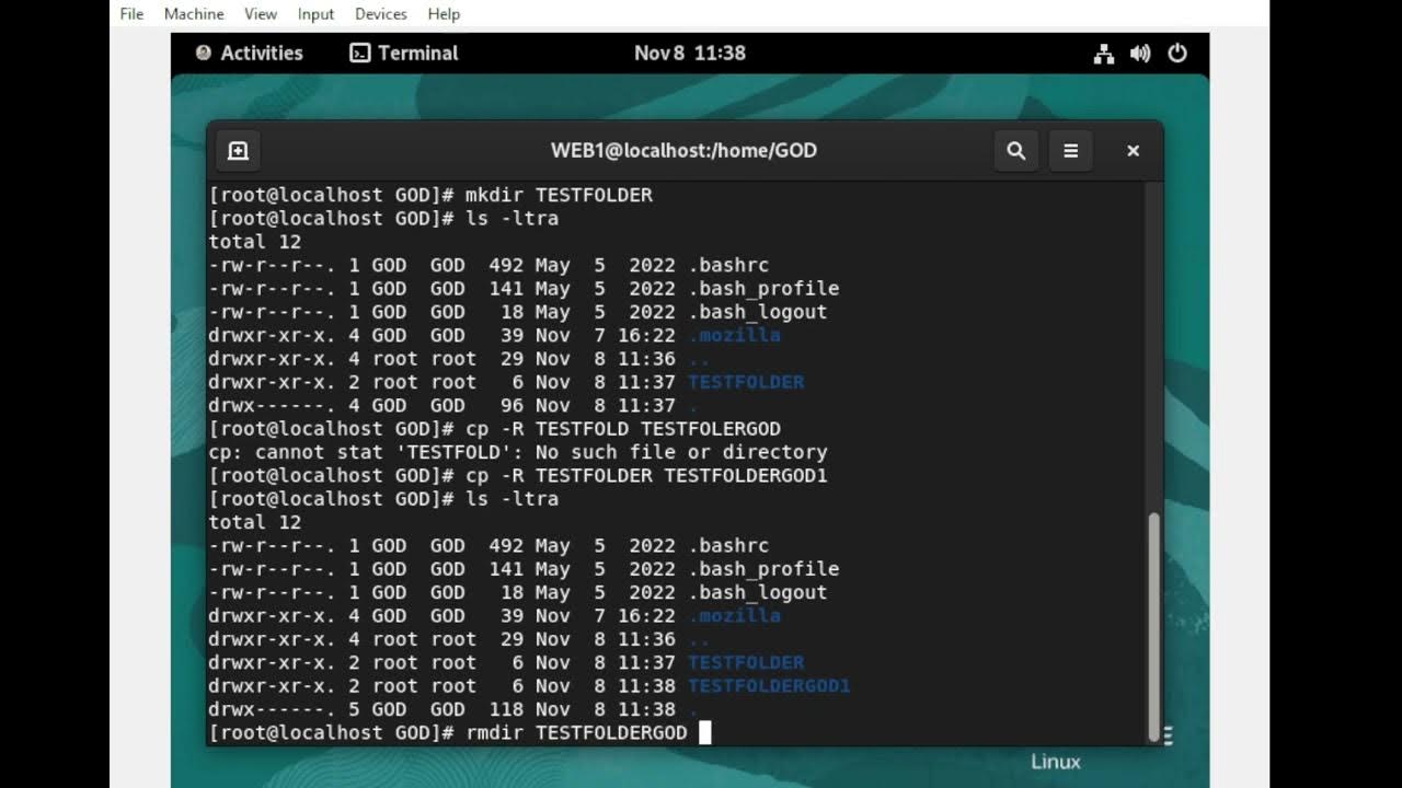 BASIC COMMAND PART 1 on ORACLE LINUX 9 - YouTube