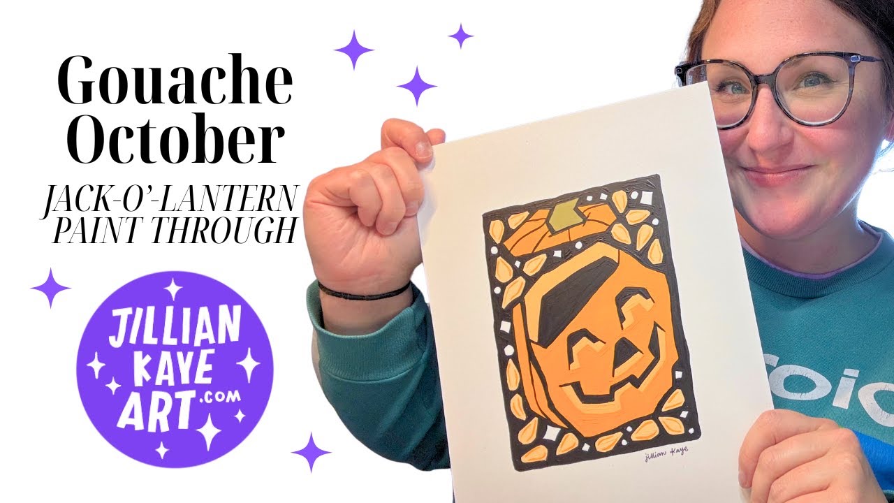 Gouache October 2025 | Gouache Jack-o'-Lantern Paint Through with ...