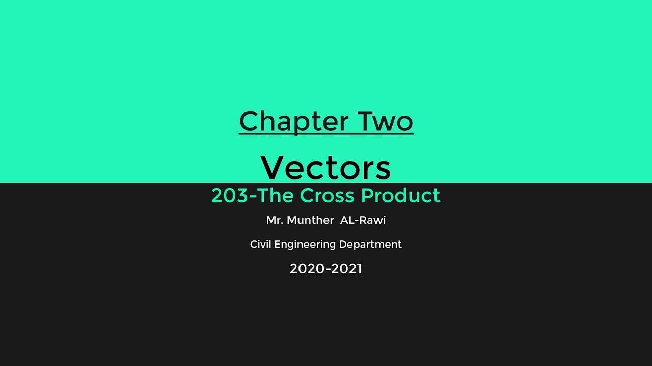 203 Calculus The Cross Product - YouTube