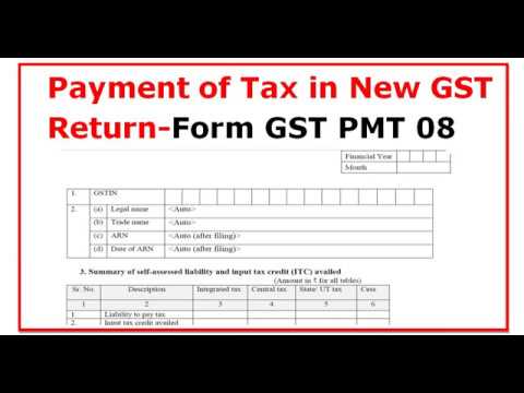 Form GST PMT 08 Payment of Tax in New GST Return Sahaj, Sugam, Normal ...