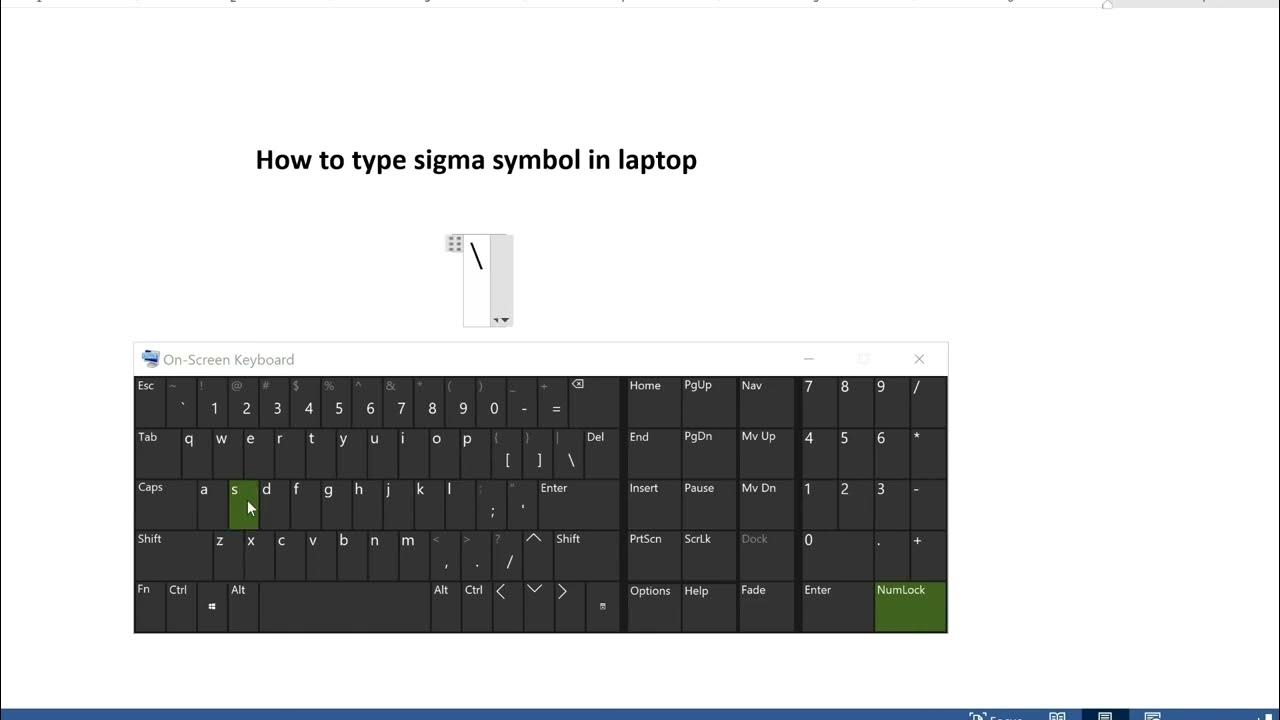 How to type sigma symbol in laptop - YouTube