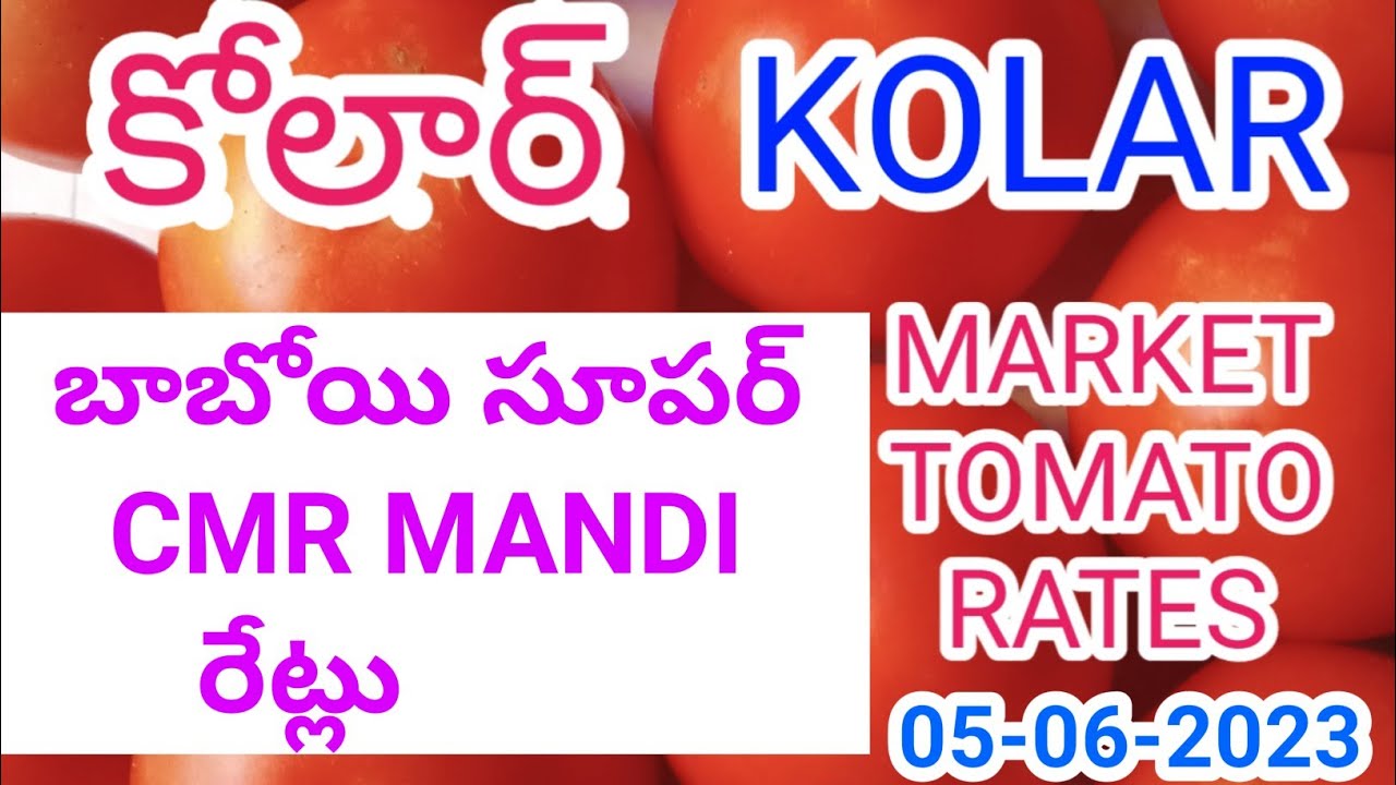 05-06-23#KOLAR CMR MANDI TOMATO RATES - YouTube