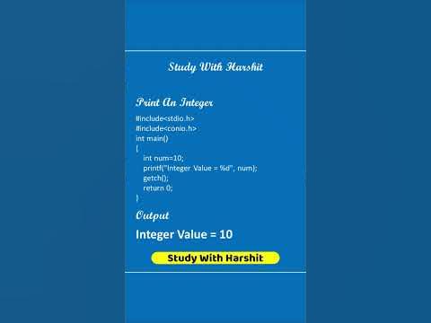Print An Integer In C Language || C Program #shorts - YouTube