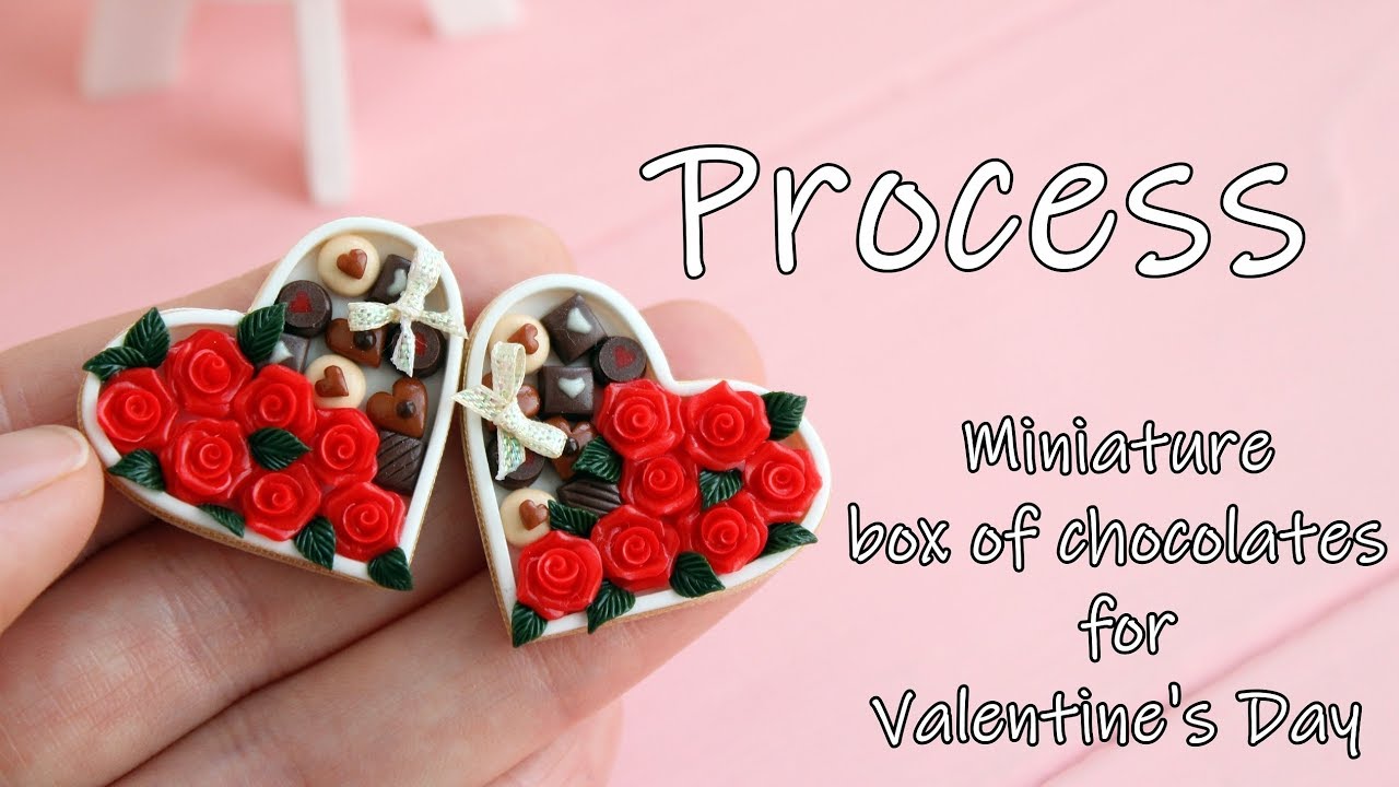 The process of making miniature box of chocolates.Valentine's Day ...