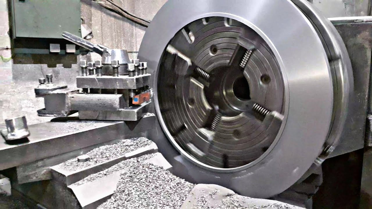 CNC lathe machining of a disk - YouTube
