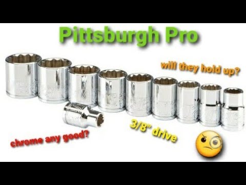 Pittsburgh pro 3/8" drive 10pc. chrome socket set #61293 - YouTube
