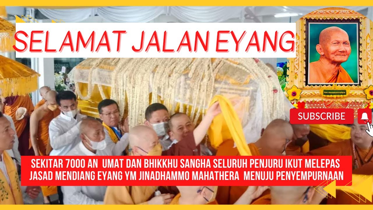 Ribuan umat Buddha beserta bhikkhu Sangha mengikuti prosesi pelepasan ...