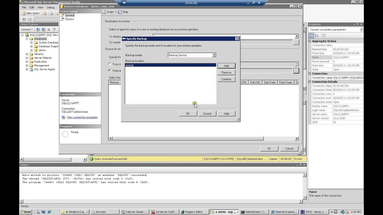 SQL Server 2008 Backup & Recovery - using standby mode - YouTube