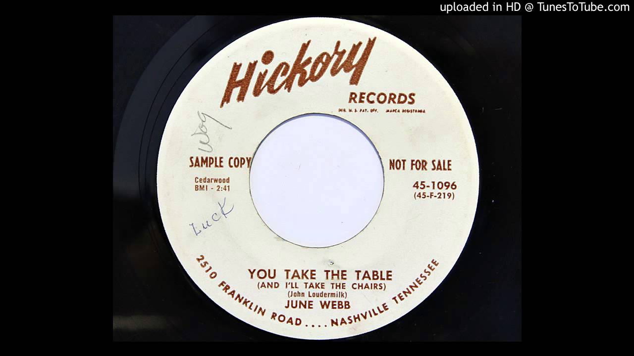 June Webb - You Take The Table (And I'll Take The Chairs) (Hickory 1096 ...