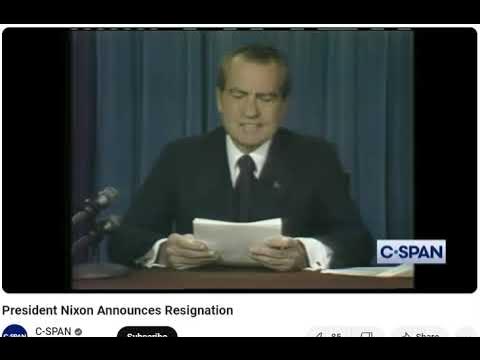Former President Richard Nixon's Resignation Speech August 8, 1974 ...