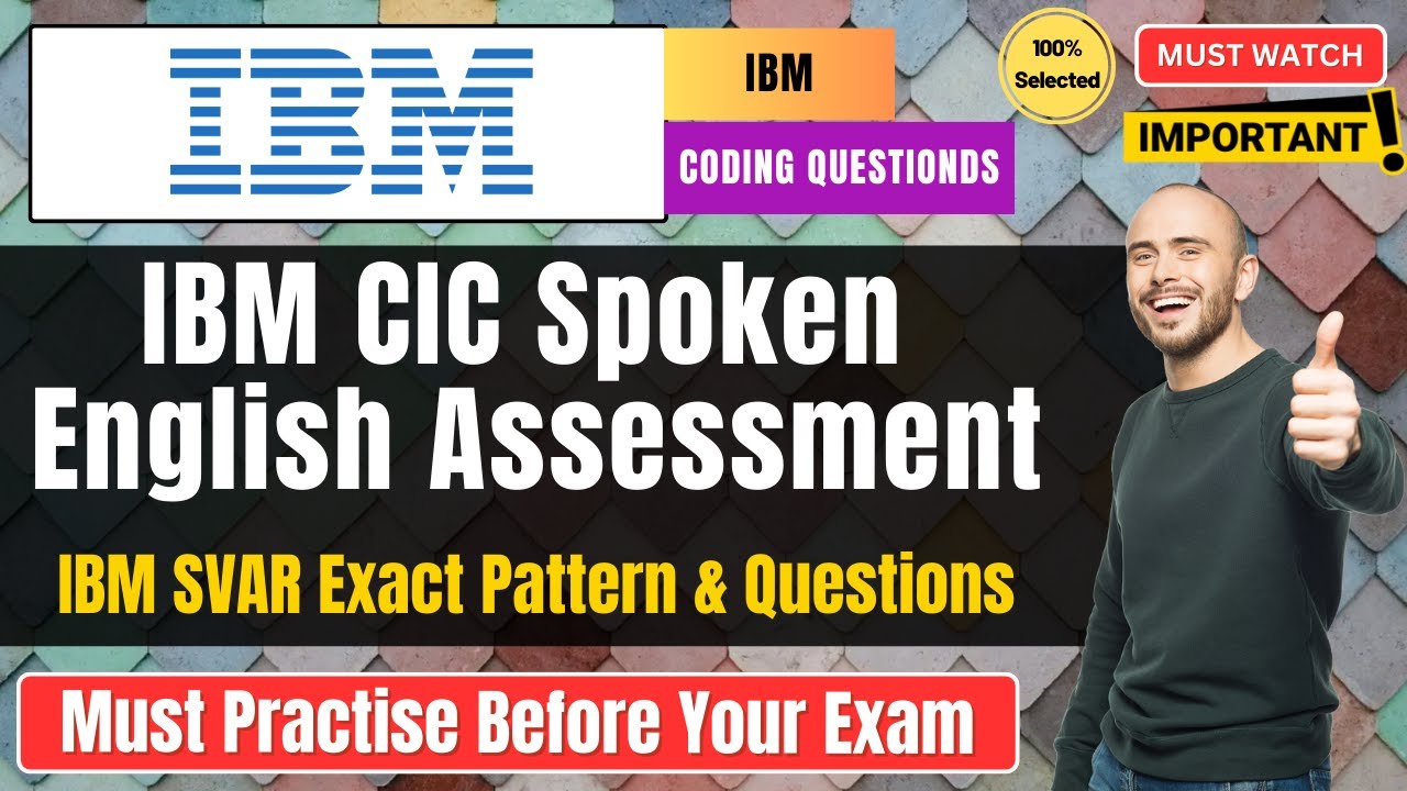 🔥IBM English Spoken Language Assessment | Test Pattern | IBM SVAR ...