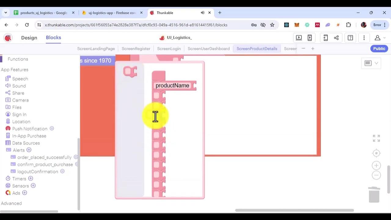 Saving User's Order Details to Firebase Realtime Database using Thunkable - YouTube