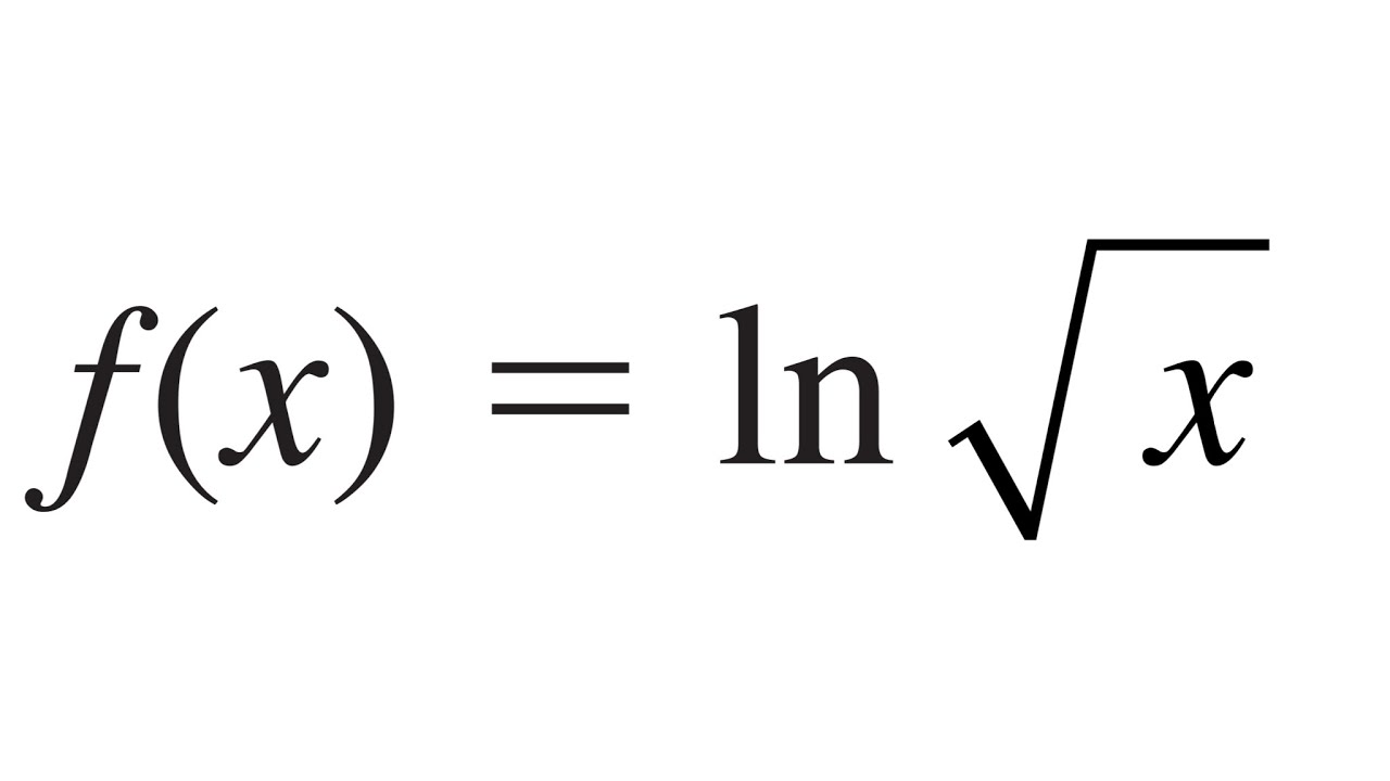 Derivadas de Funciones Logarítmicas f(x) = ln(x^1/2) - YouTube