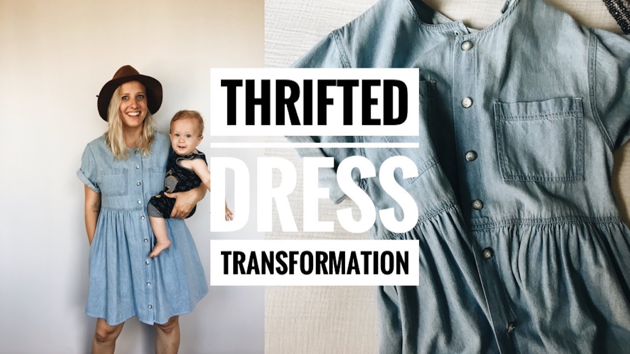 Thrifted Denim Dress Transformation - YouTube