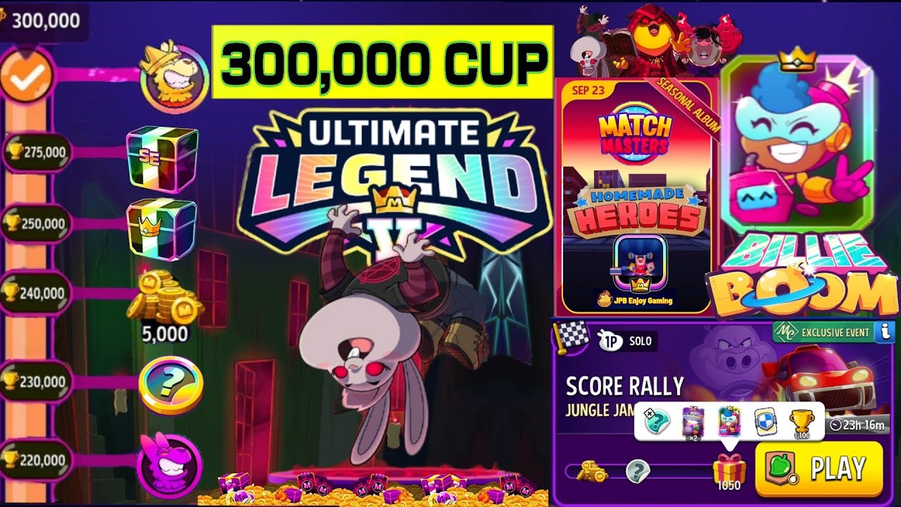 300,000 Ultimate Legends/ MC Solo Challenge Jungle Jam+Bombs Away 1050 Score/Match Masters - YouTube