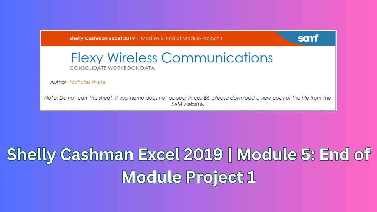 Module 5: End of Module Project 1 | Shelly Cashman Excel 2019 #module5 ...