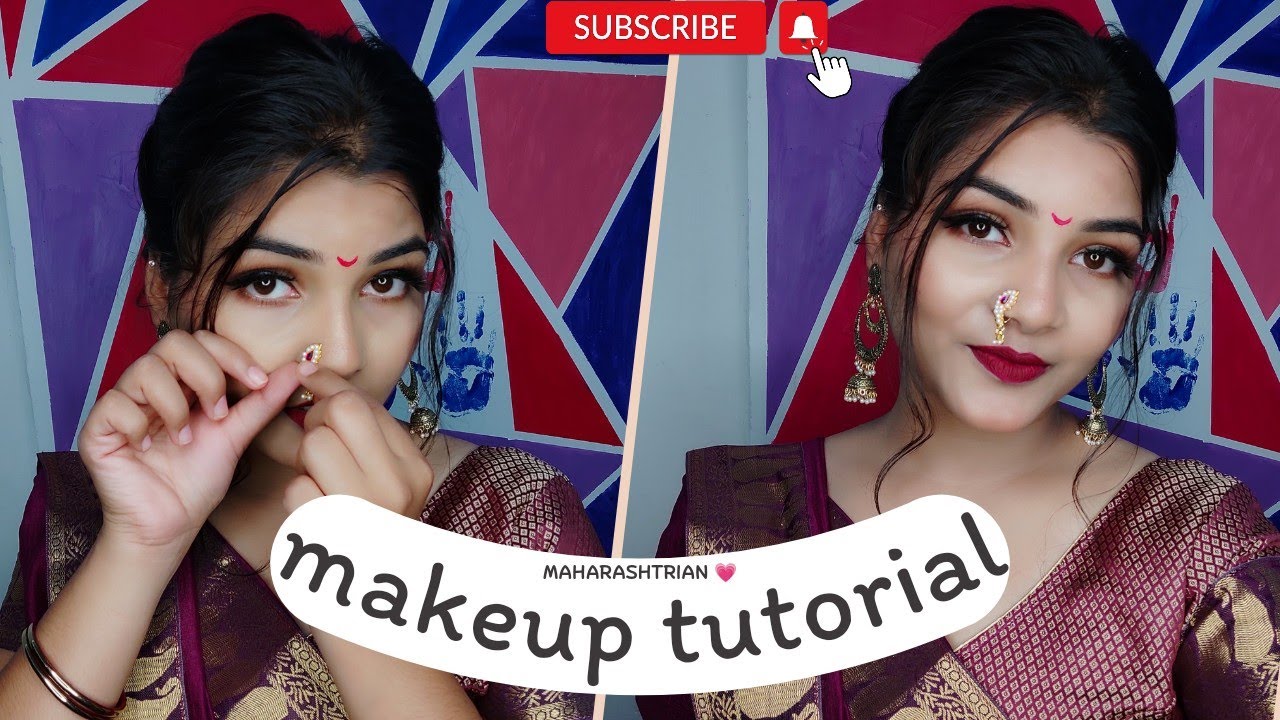 MAKEUP TUTORIAL FOR BEGINNERS |💄 Mrathi (Maharashtrian) मेकअप look💜 | BASIC TO ADVANCE MAKEUP ...