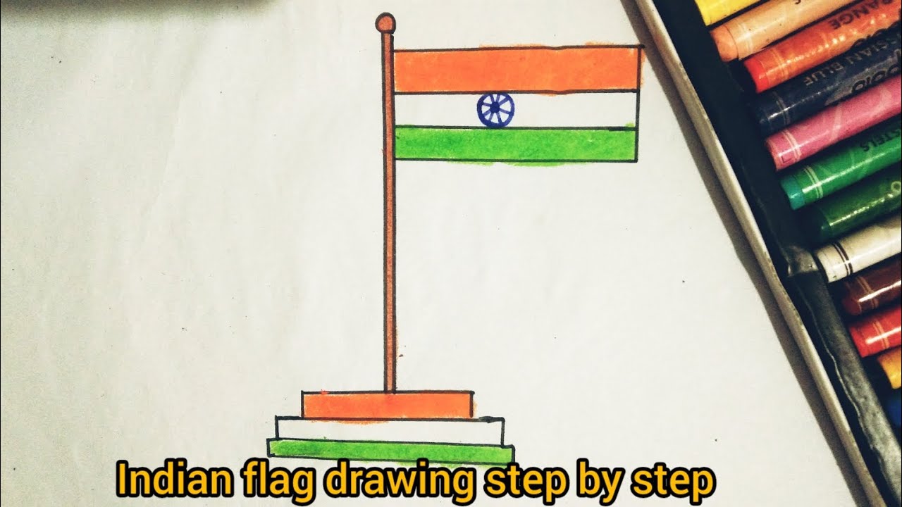 Indian flag drawing//step by step//easy drawing - YouTube