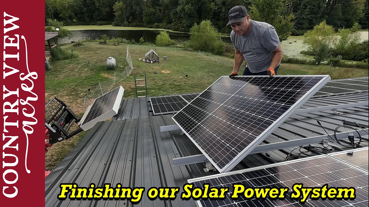 Installing the rest of our solar panels. Finishing up the installation ...