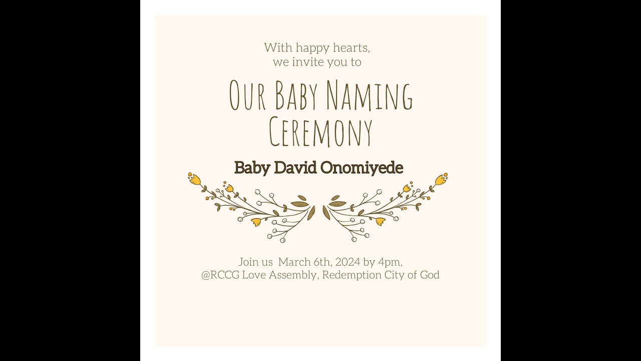 BABY DAVID ONOMIYEDE NAMING CEREMONY II 6/3/2024 - YouTube