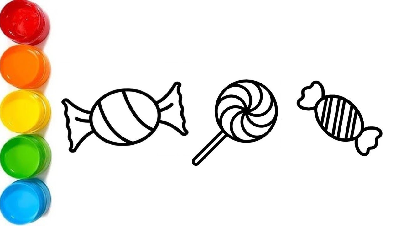 Toffee drawing step by step ll How to drawing chocolate and lollipop ...