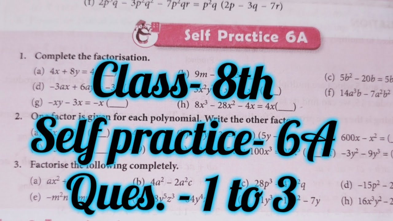 new learning composite mathematics class 8 self practice6a | Schand ...