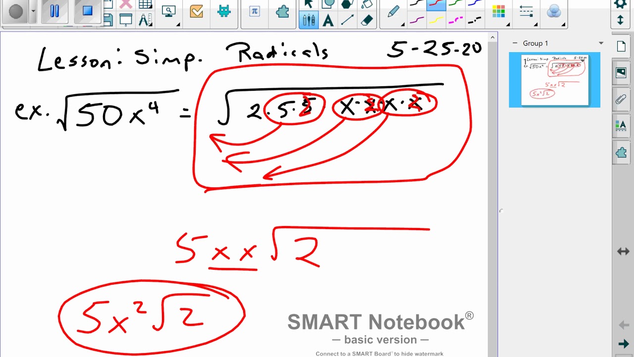 lesson video 5-26 simplifying radicals with variables - YouTube