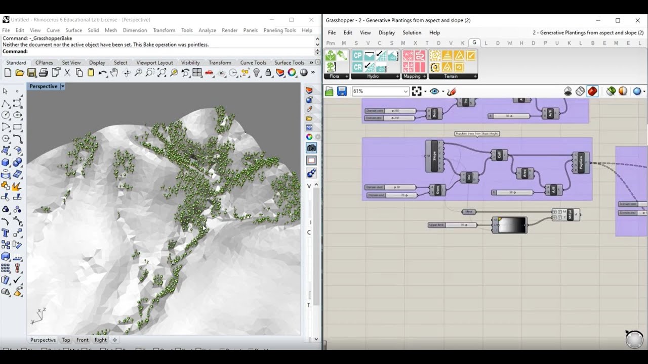Grasshopper 10: Generative Plantings based on aspect and slope values ...